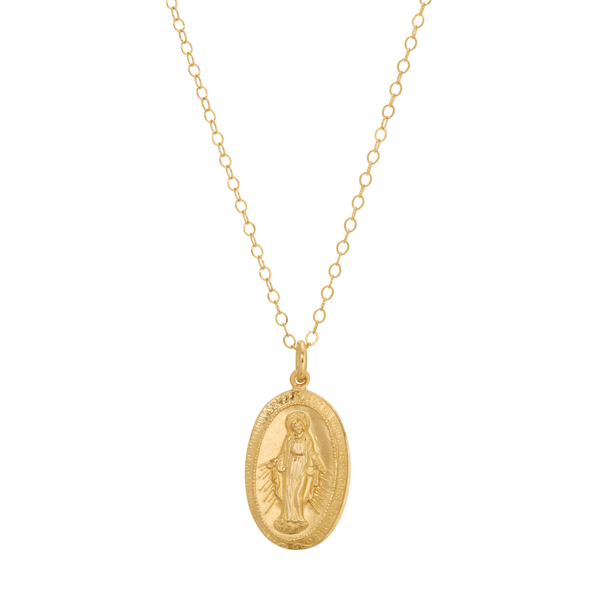 Oval Mary Medallion Necklace